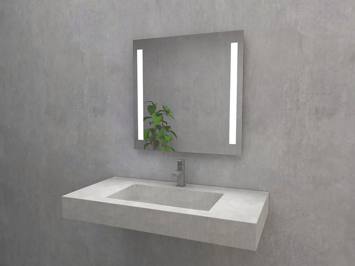 LED spegill 70 x 70cm hlý birta snertilaus rofi – Fallegt.is